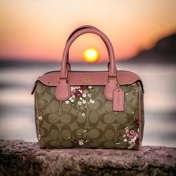 Coach | Bags | Used Coach Mini Bennett Signature Floralcrossbodysatchel ...